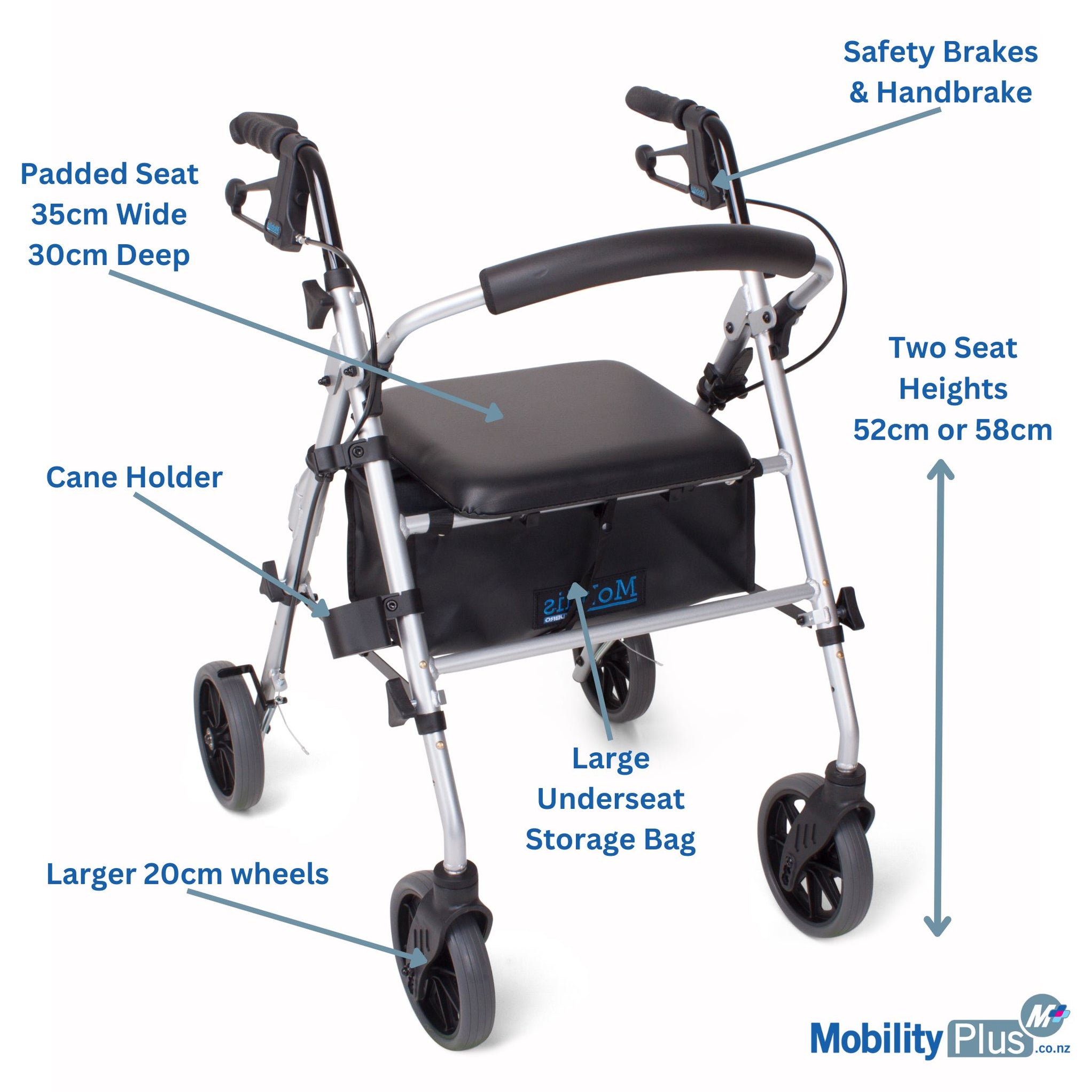 Mobilis® Plus Walker with Two Seat Heights | Mobility Plus NZ