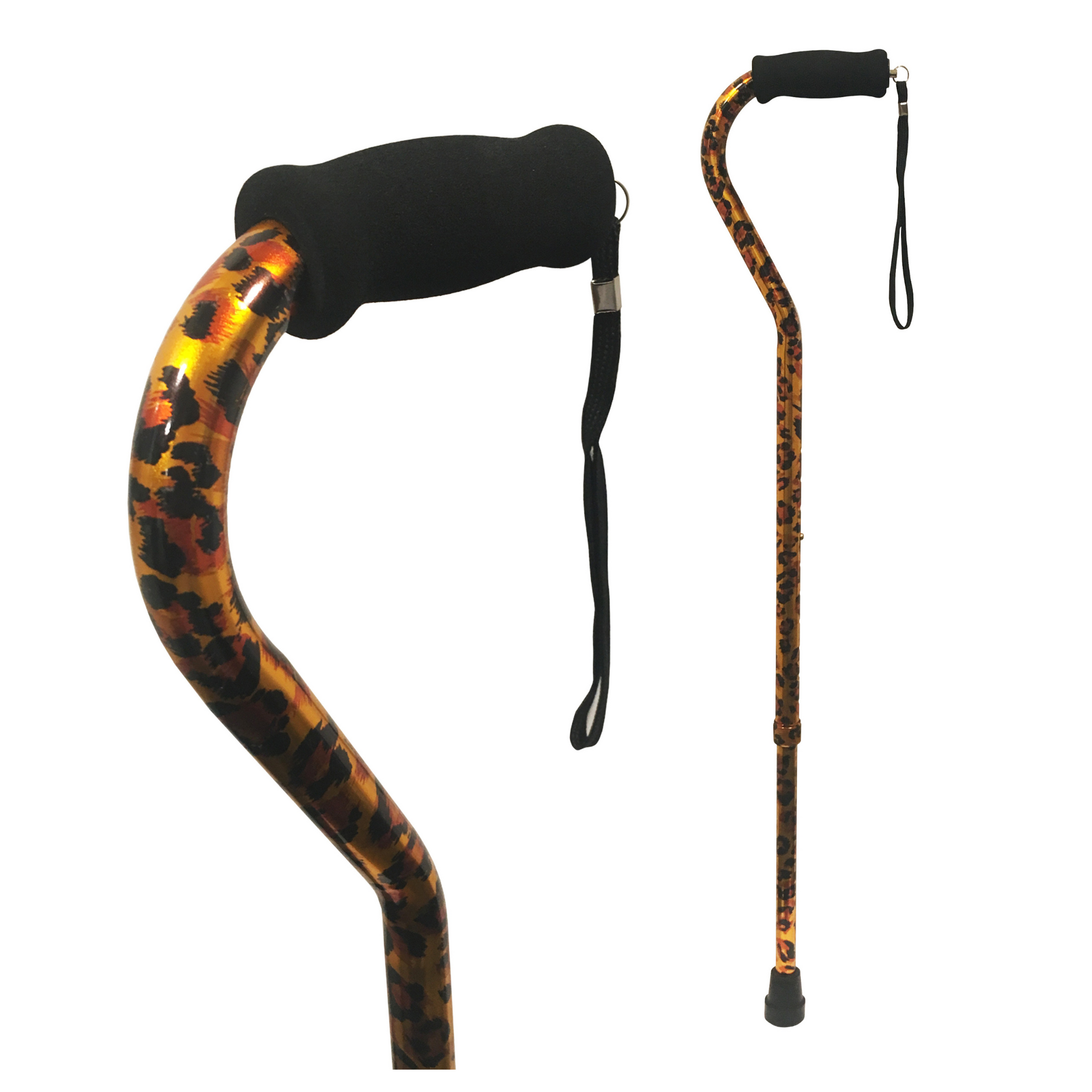 Swan Handle Walking Cane – Leopard Print | transport Plus NZ — Mobility ...
