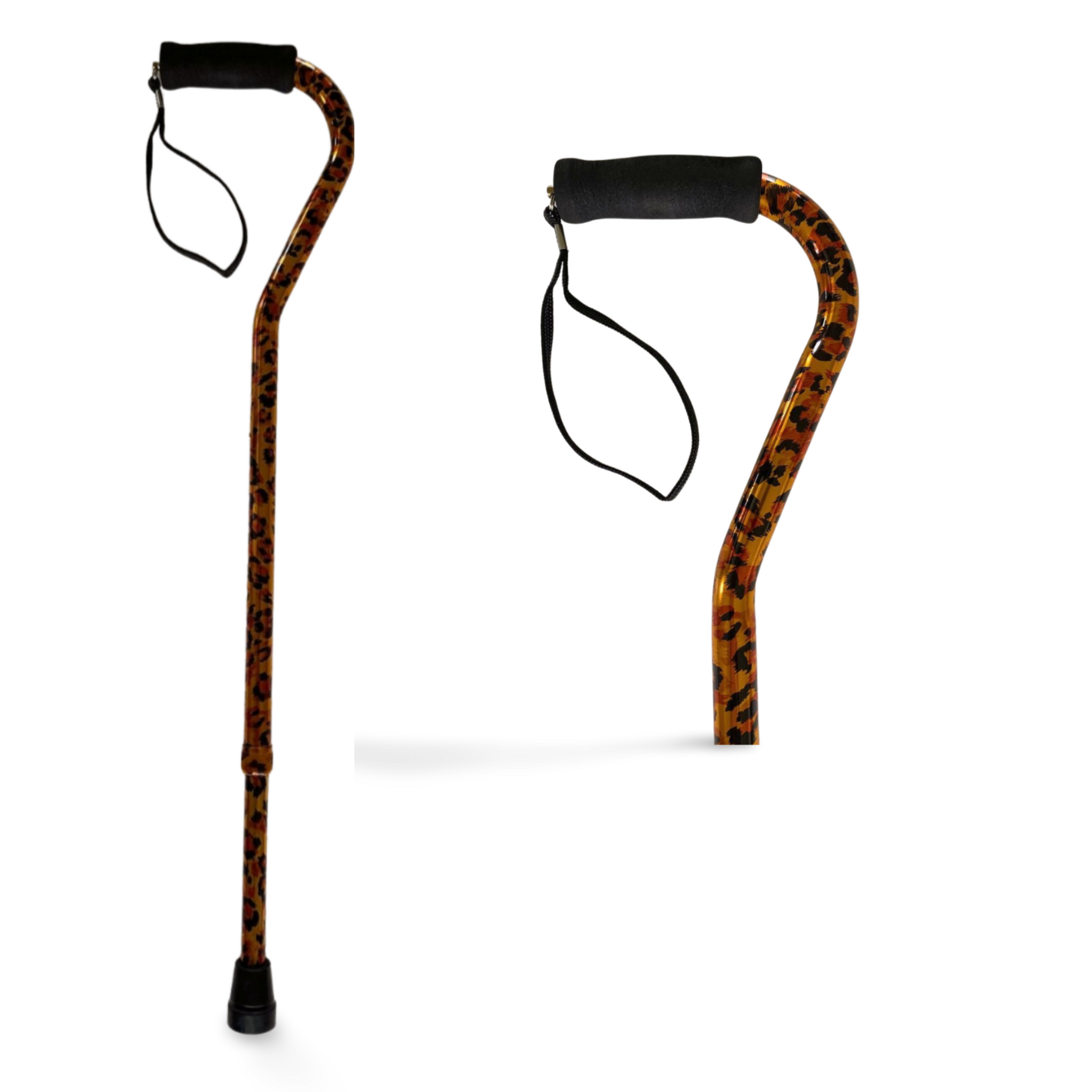 Swan Handle Walking Cane – Leopard Print | transport Plus NZ — Mobility ...